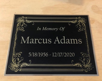 Cremation Urn Plaque Name Plate Custom Engraved Cremains | Etsy