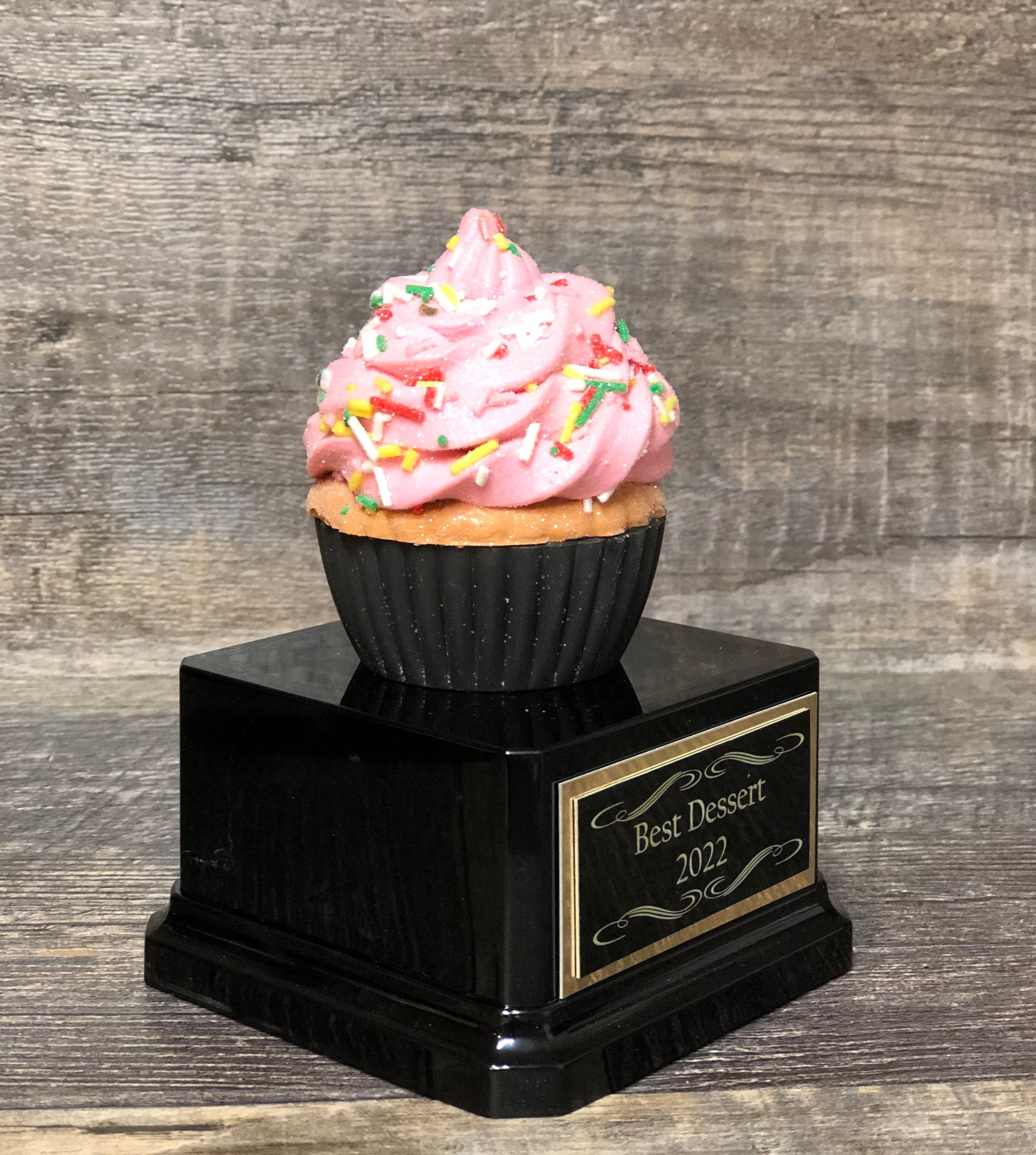 Cupcake Trophy Birthday Gag Gift Happy Birthday Dessert Bake off Trophy ...