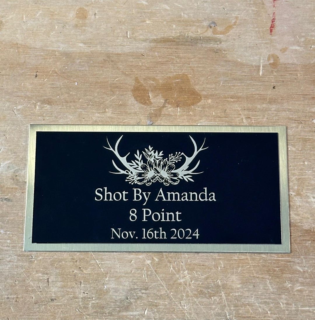 Custom Engraved GIRLS Hunting Buck Deer Elk Plaque Plate for Trophy ...