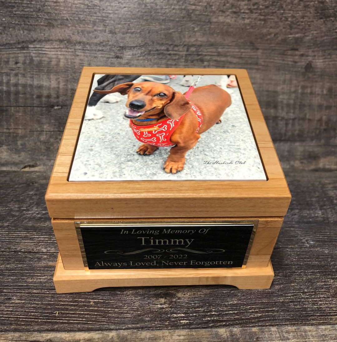 Pet Urn Dog Urn Pet Memorial Keepsake Box Dachshund Urn Yorkie ...