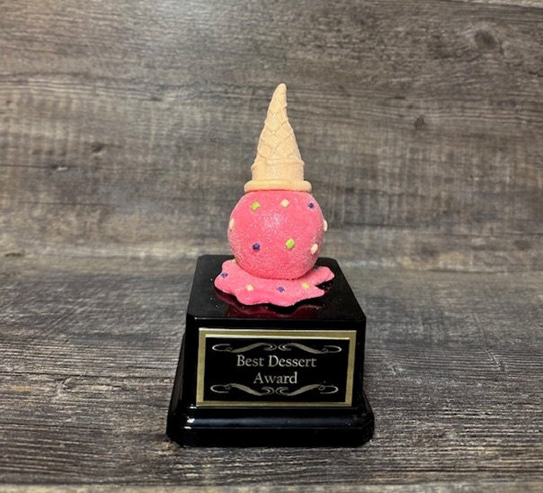 Strawberry Ice Cream Cone Trophy Best Dessert Trophy Competition Trophy ...