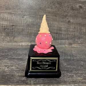 Strawberry Ice Cream Cone Trophy Best Dessert Trophy Competition Trophy ...