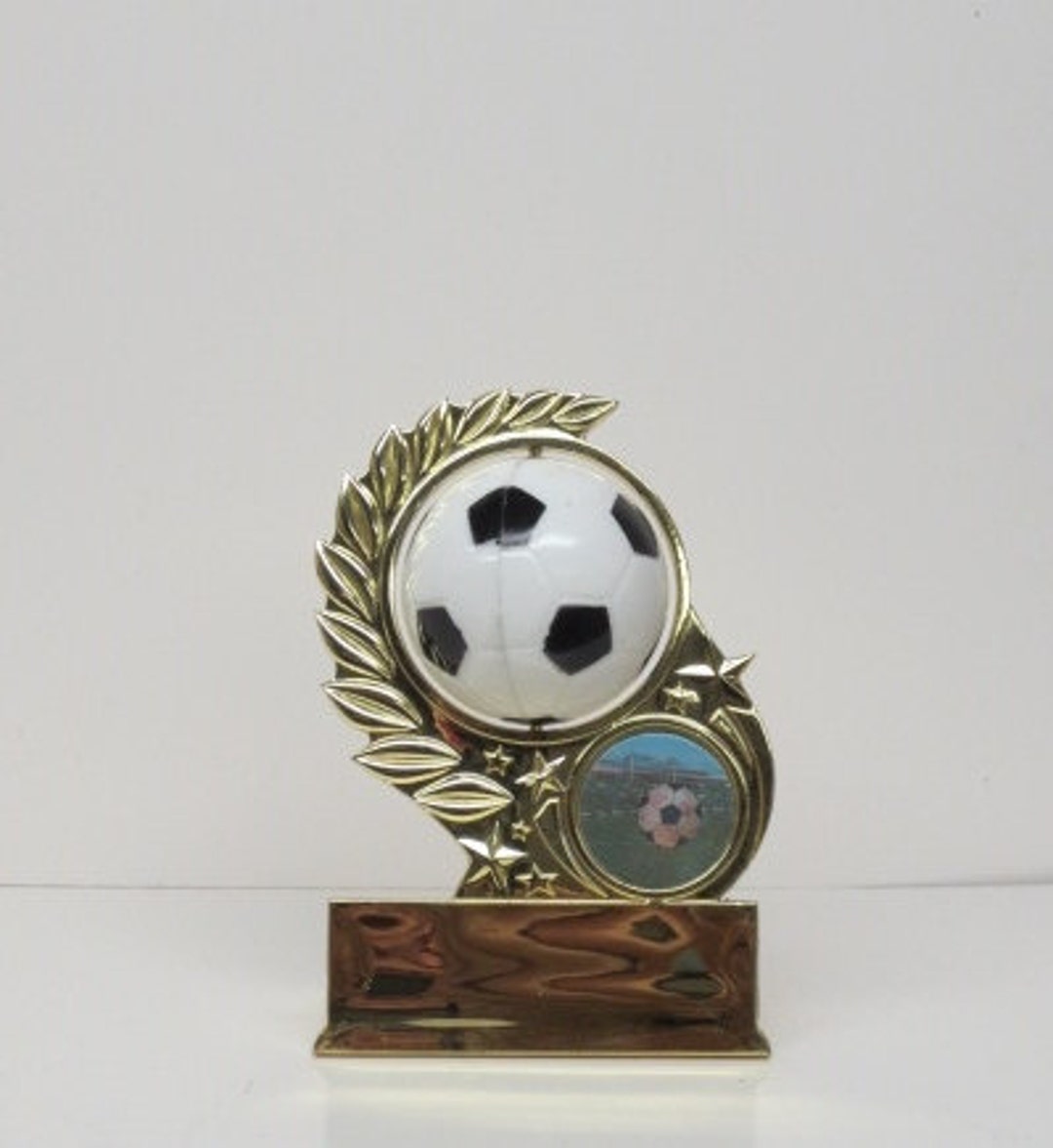 Personalized 4" Soccer Trophy W/ Spinning Soccer Ball Economy Soccer ...