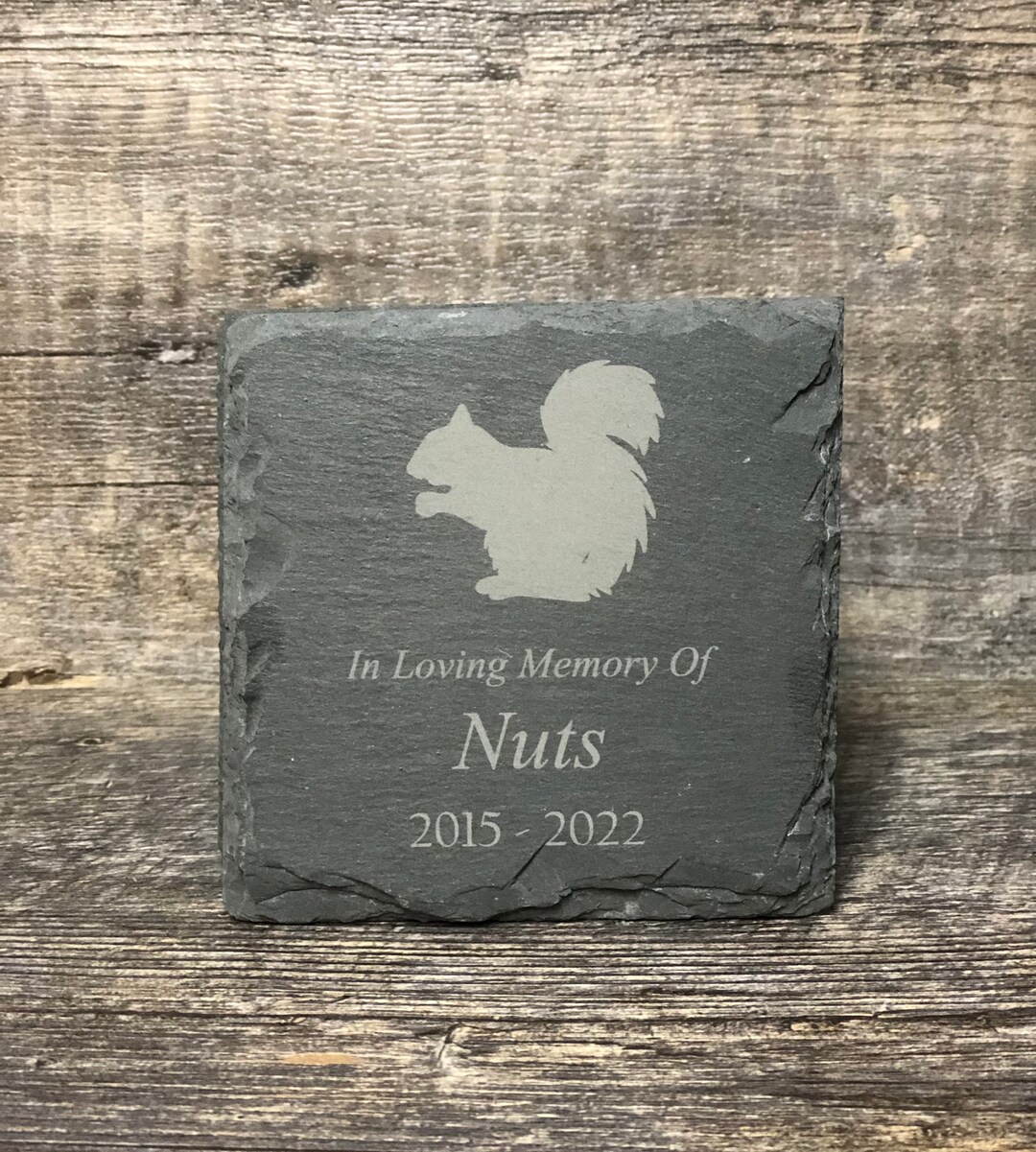 Squirrel Memorial Stone Pet Memory Stone Pet Loss Gift Grave Marker ...