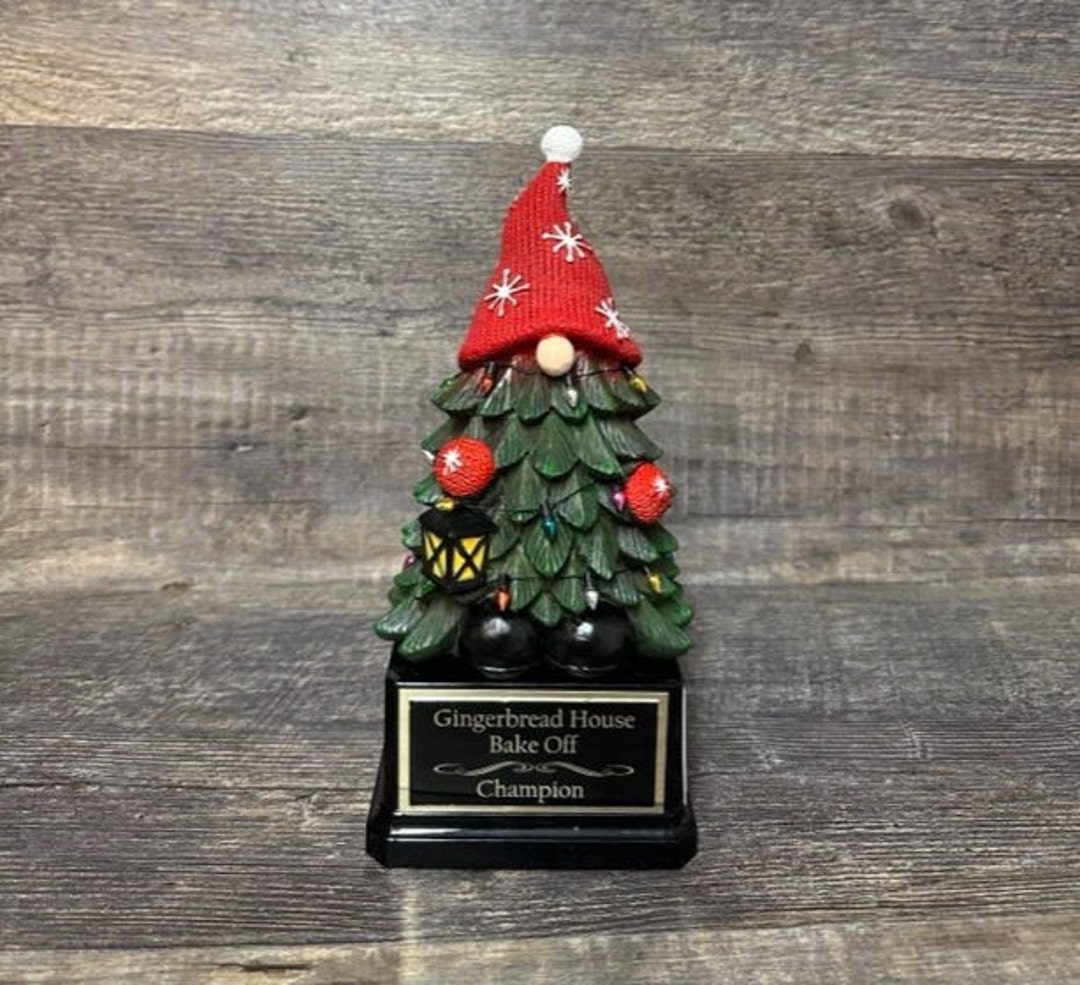 Best Decorated Tree Trophy Best House Holiday Lights Gnome Neighborhood ...