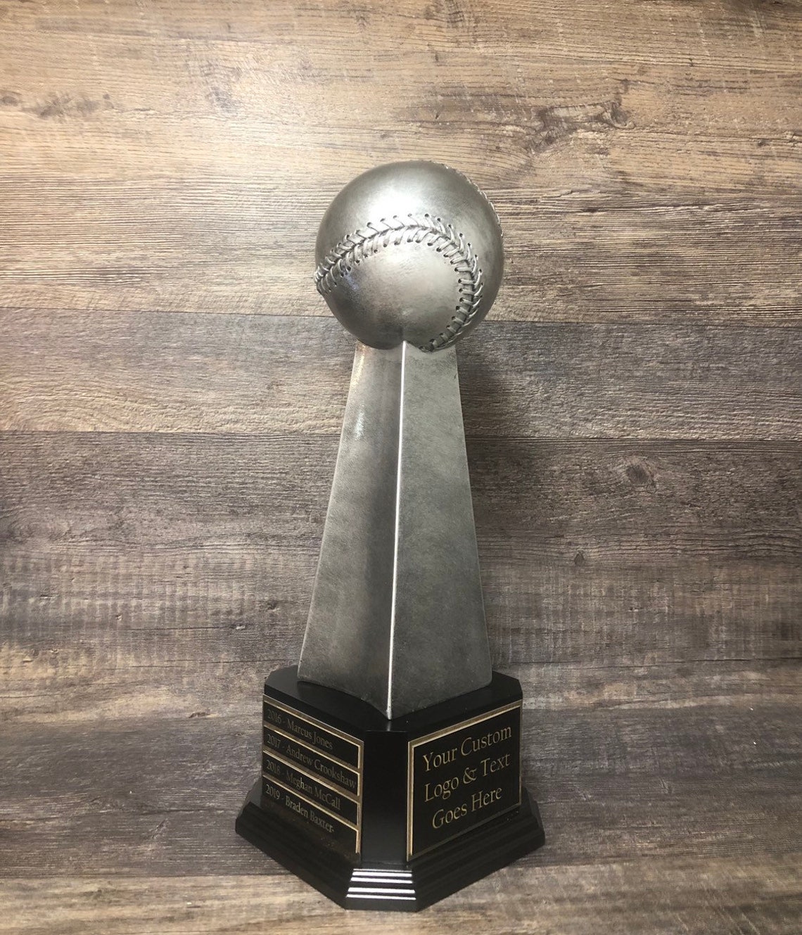 Baseball Trophy Fantasy Baseball Perpetual Trophy XL Antique Silver ...