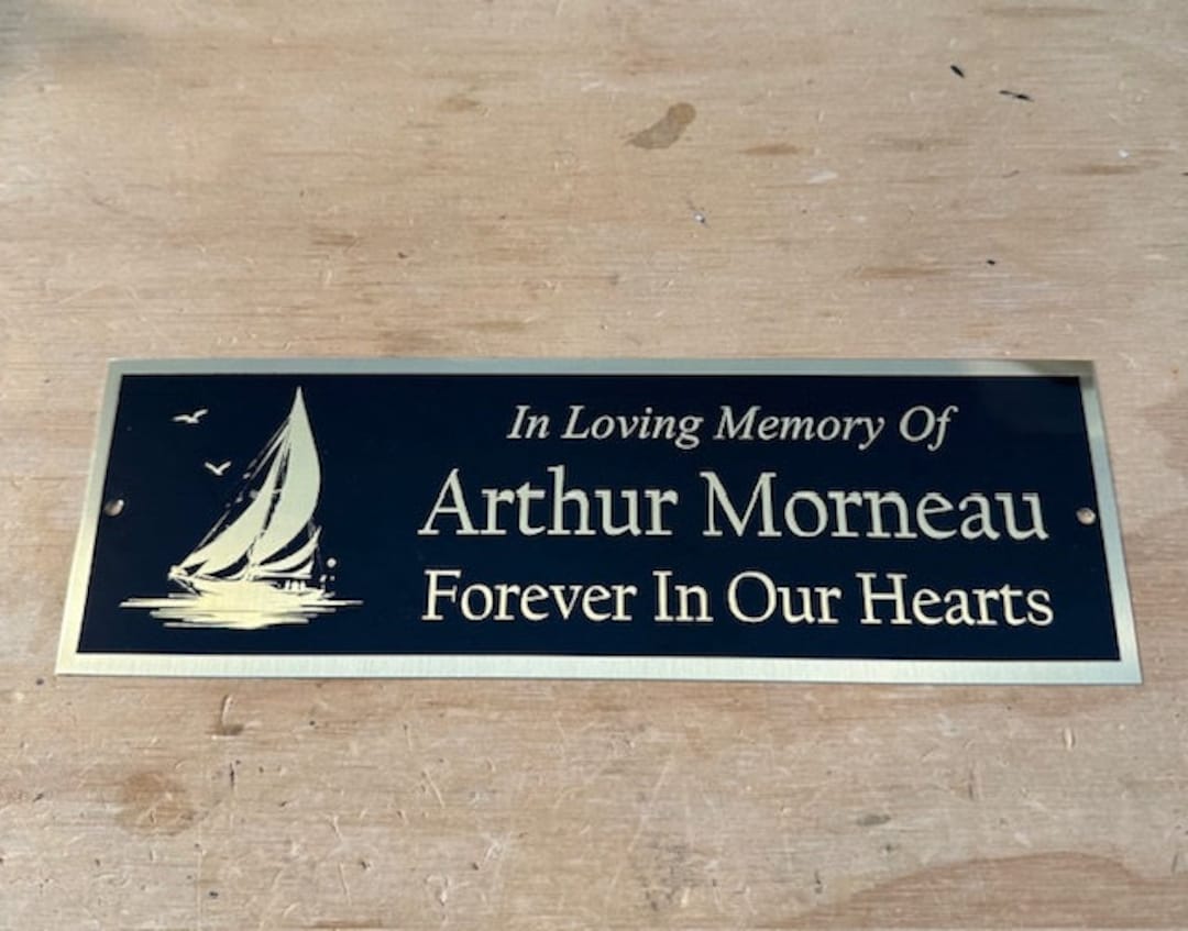 Sailboat BRASS Bench Plate Custom Engraved Beach Themed Memorial in ...