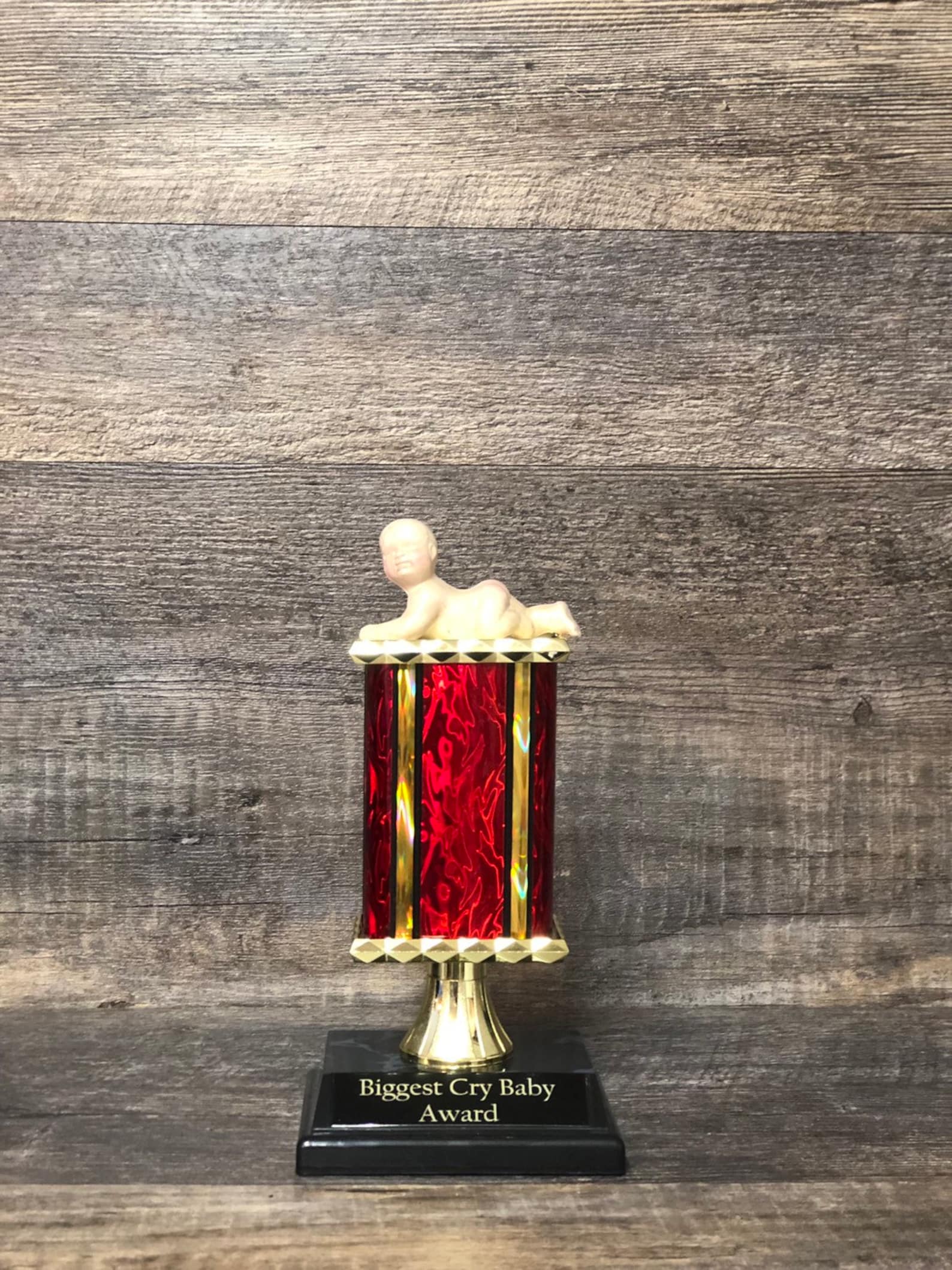 Funny Trophy Biggest Cry Baby Award Quitter Sore Loser Crybaby Fantasy ...