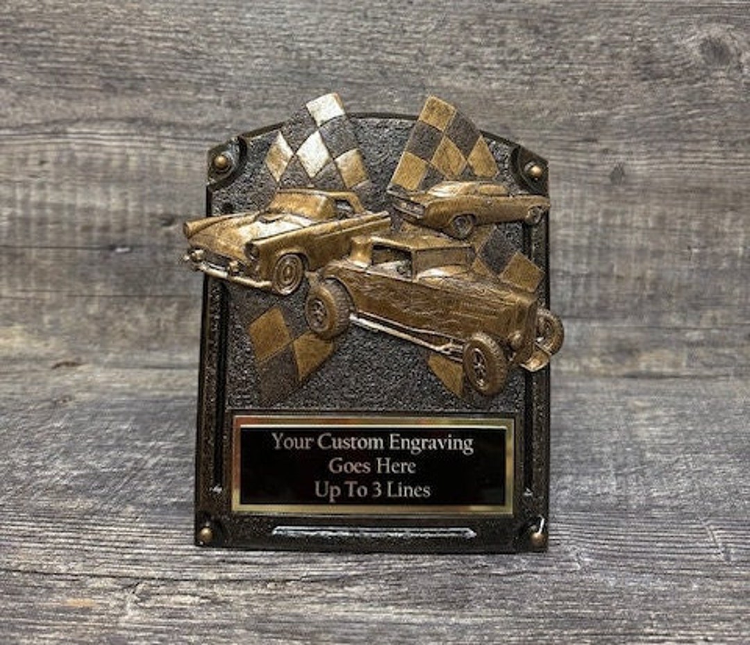 Car Show Trophy Classic Car Antique Car Checkered Flags Plaque Race ...