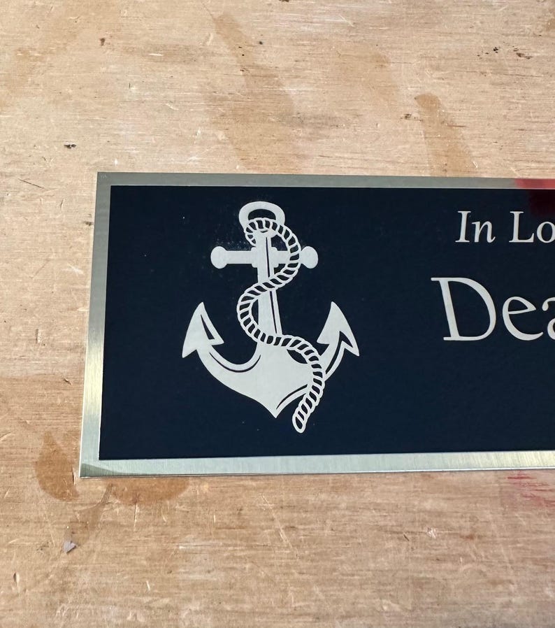 Anchor BRASS Bench Plate Custom Engraved Beach Themed Memorial in ...