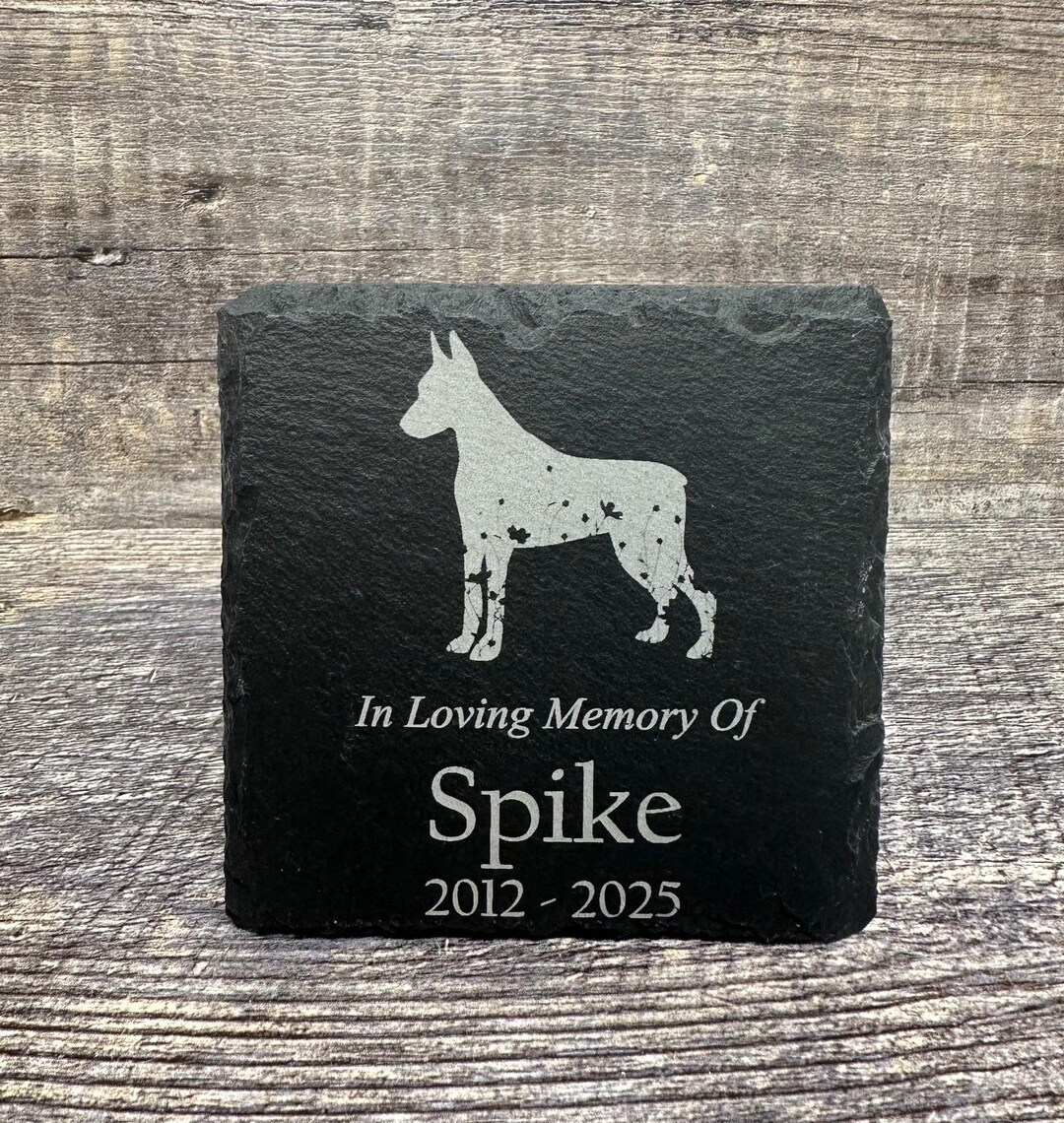 Doberman Memorial Stone Pet Memory Dog Pet Loss Gift Grave Marker ...