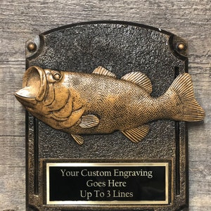Fishing Trophy Plaque Bass Fishing Derby Tournament Trophy Award ...