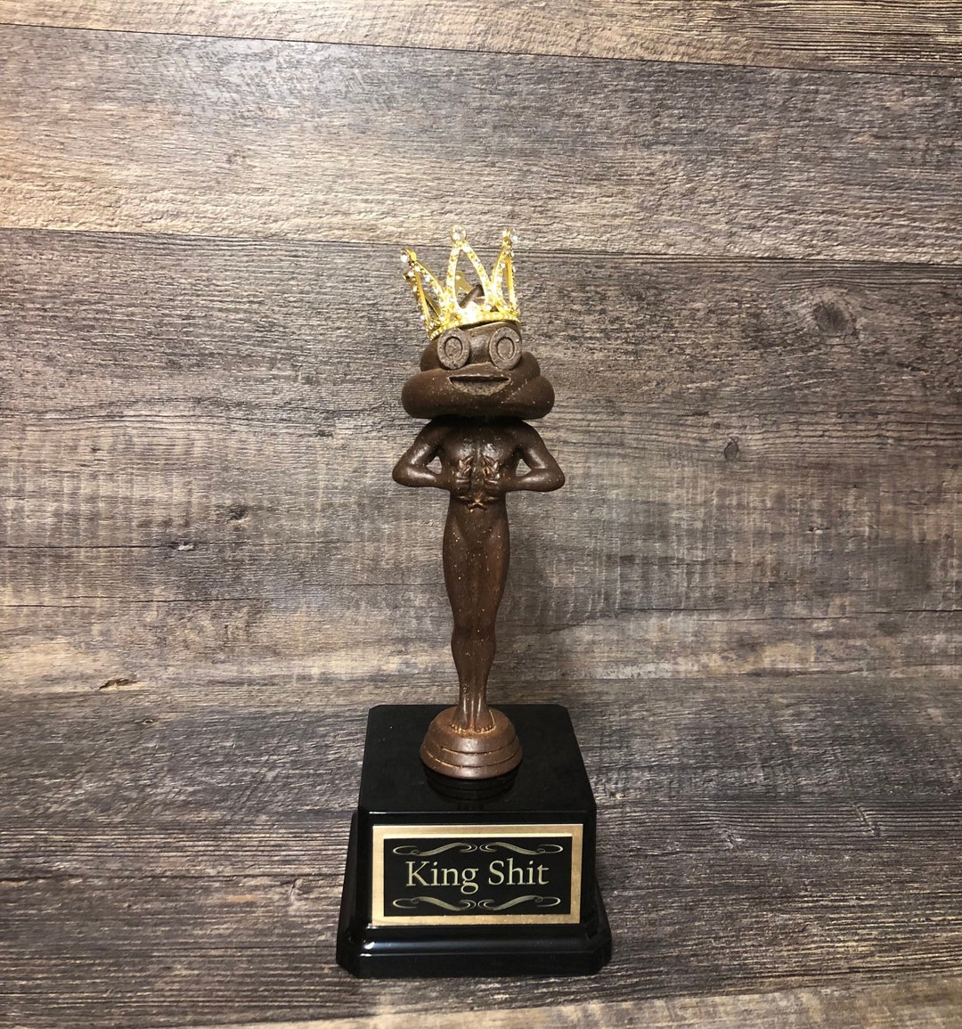 Funny Trophy King Shit Head or Poop Head Award Full of Shit Fantasy ...