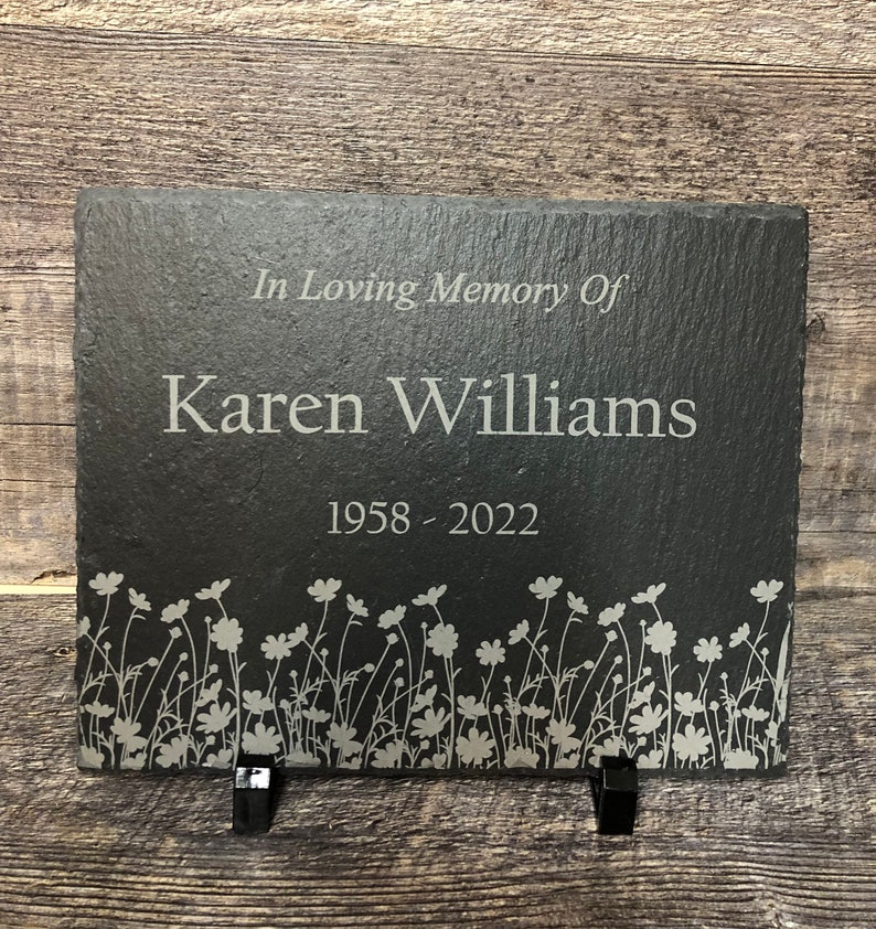 Memorial Stone Memory Stone Slate Remembrance Custom Engraved WILD ...