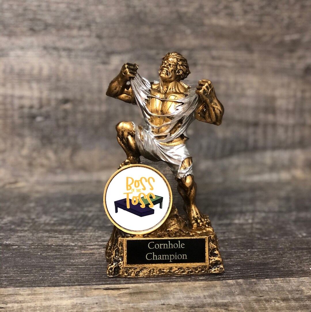 Cornhole Trophy Corn Hole Champion Personalized Boss of the Toss Trophy ...