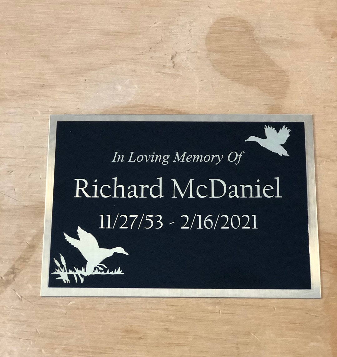 Custom Engraved Name Plate Cremation Urn DUCK HUNTING Memorial Urn Tag ...