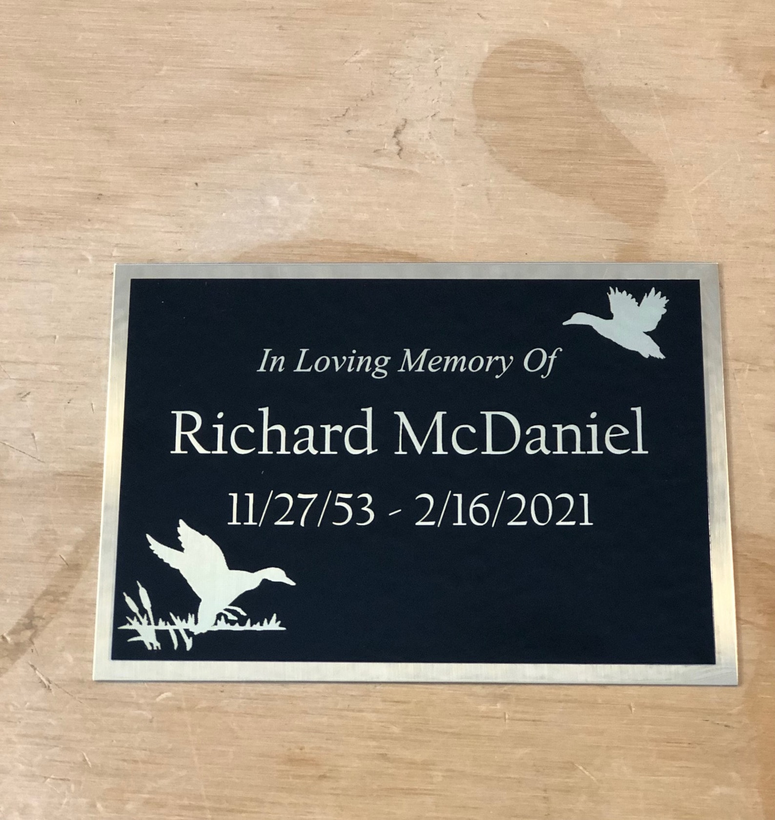Custom Engraved Name Plate Cremation Urn DUCK HUNTING Memorial Urn Tag ...