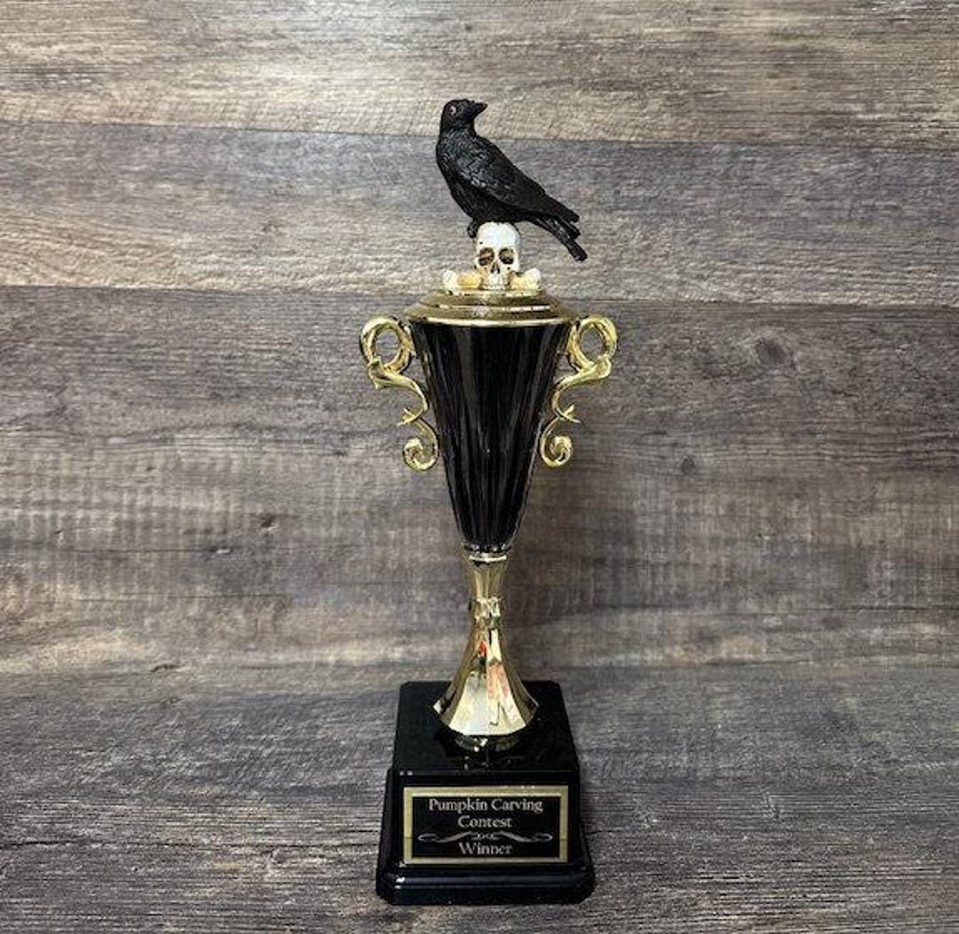 Halloween Trophy Raven Skull Trophy Cup Scariest Costume READY TO SHIP ...