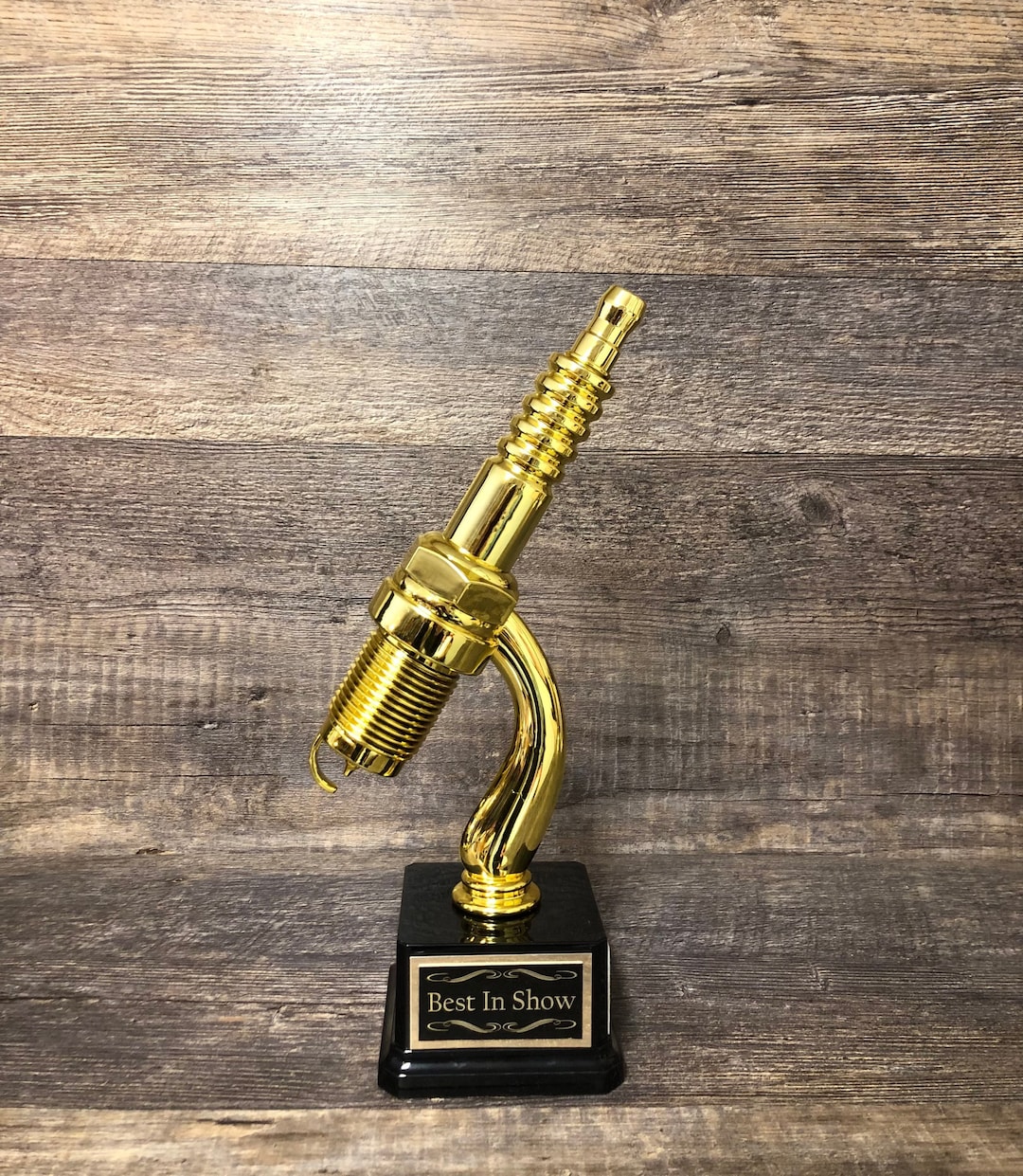 Racing Trophy Car Show Trophy Spark Plug 12" Plastic Gold Spark Plug ...