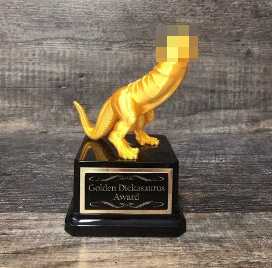 Golden Dickasaurus Award Funny Trophy Fantasy Soccer Football League ...