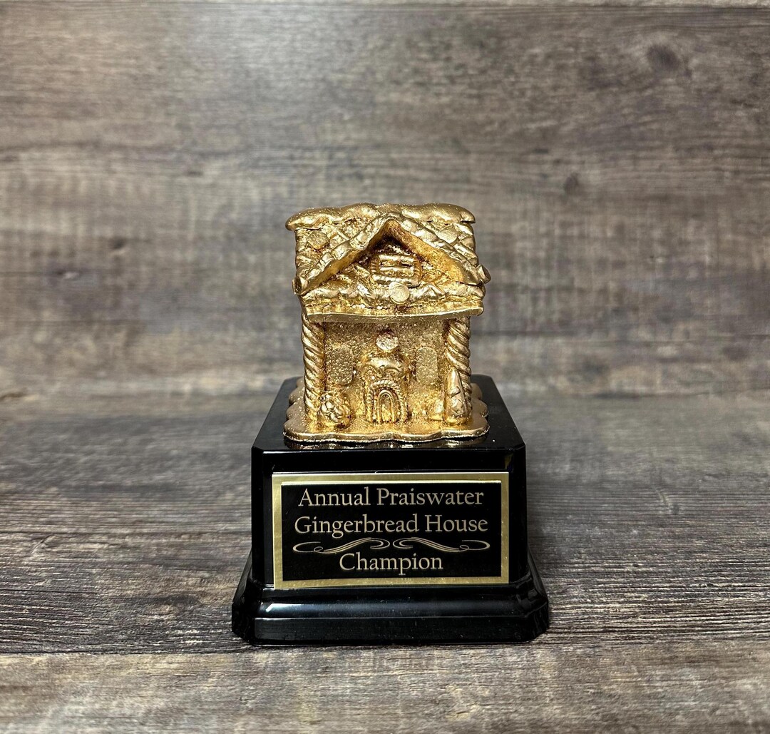 Golden Gingerbread House Trophy Christmas Cookie Decorating Champion ...