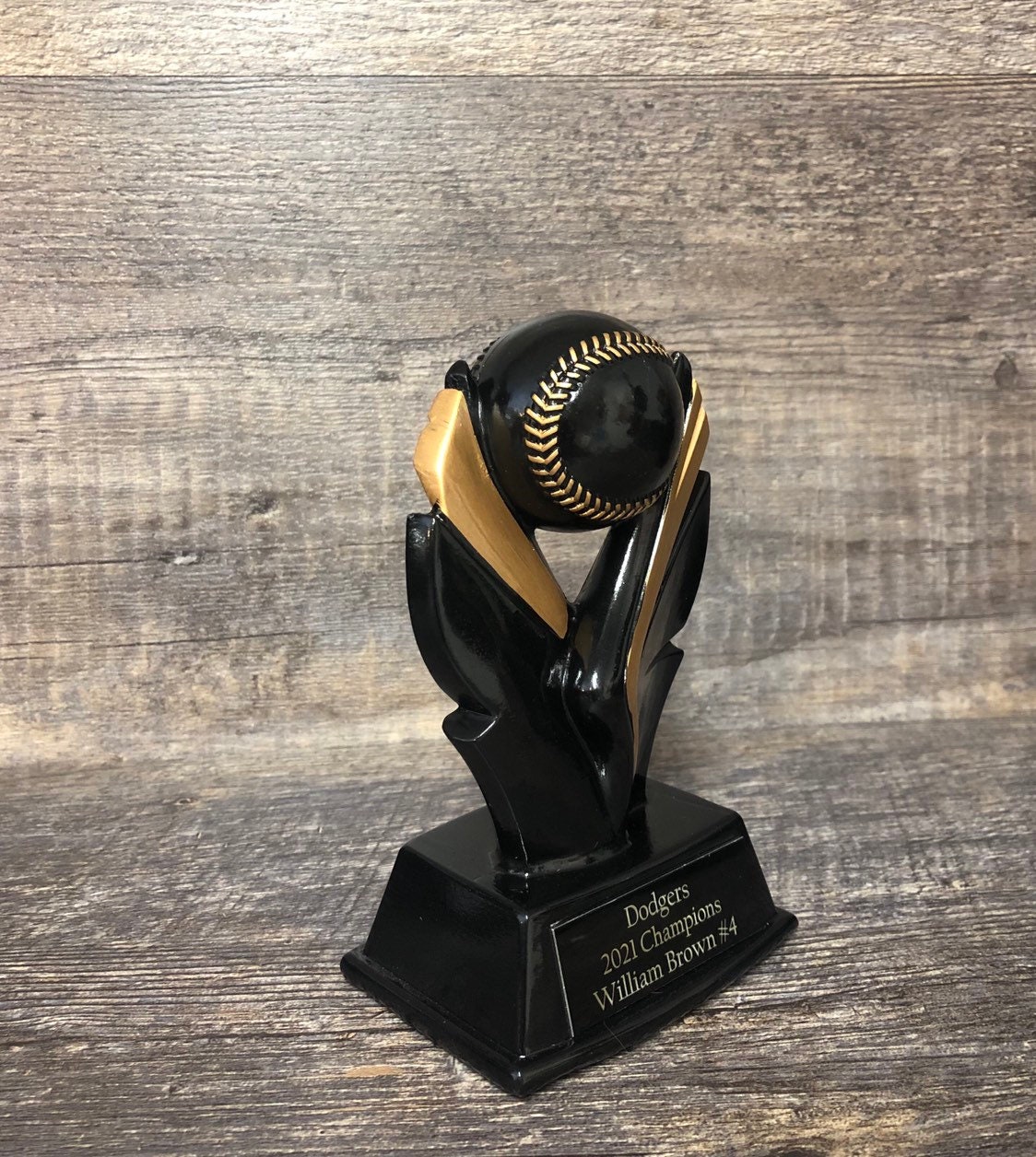 Baseball Trophy Fantasy Baseball Trophy Award Black & Gold Sport Award ...