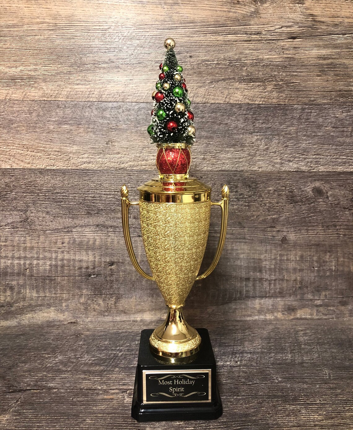 Best Decorated Tree or House Most Holiday Spirit Christmas Trophy Ugly ...