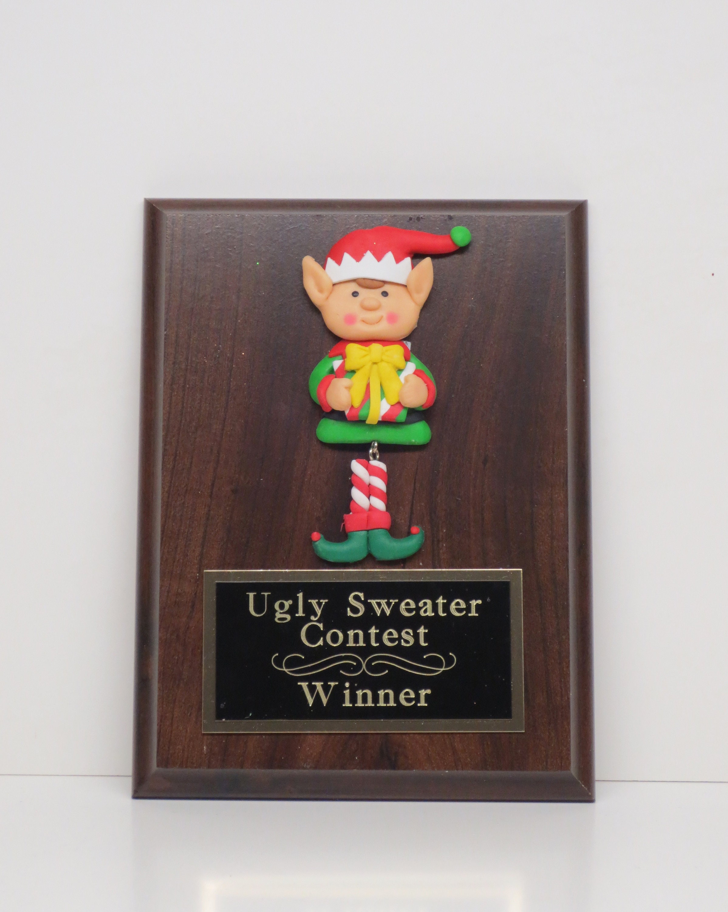 Ugliest Ugly Sweater Trophy Plaque Elf Dangle Legs Best - Etsy