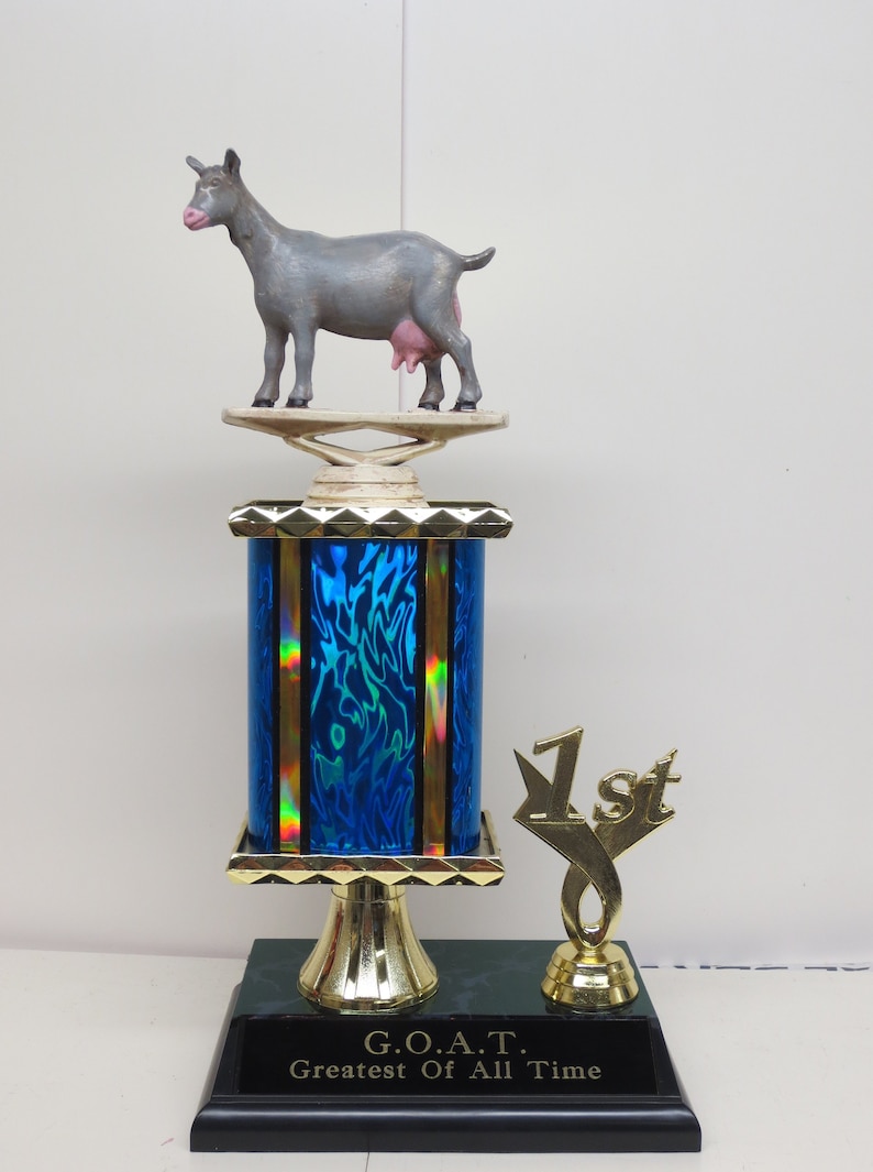 Funny Trophy GOAT Trophy Greatest of All Time Award Trophy Hand Painted ...