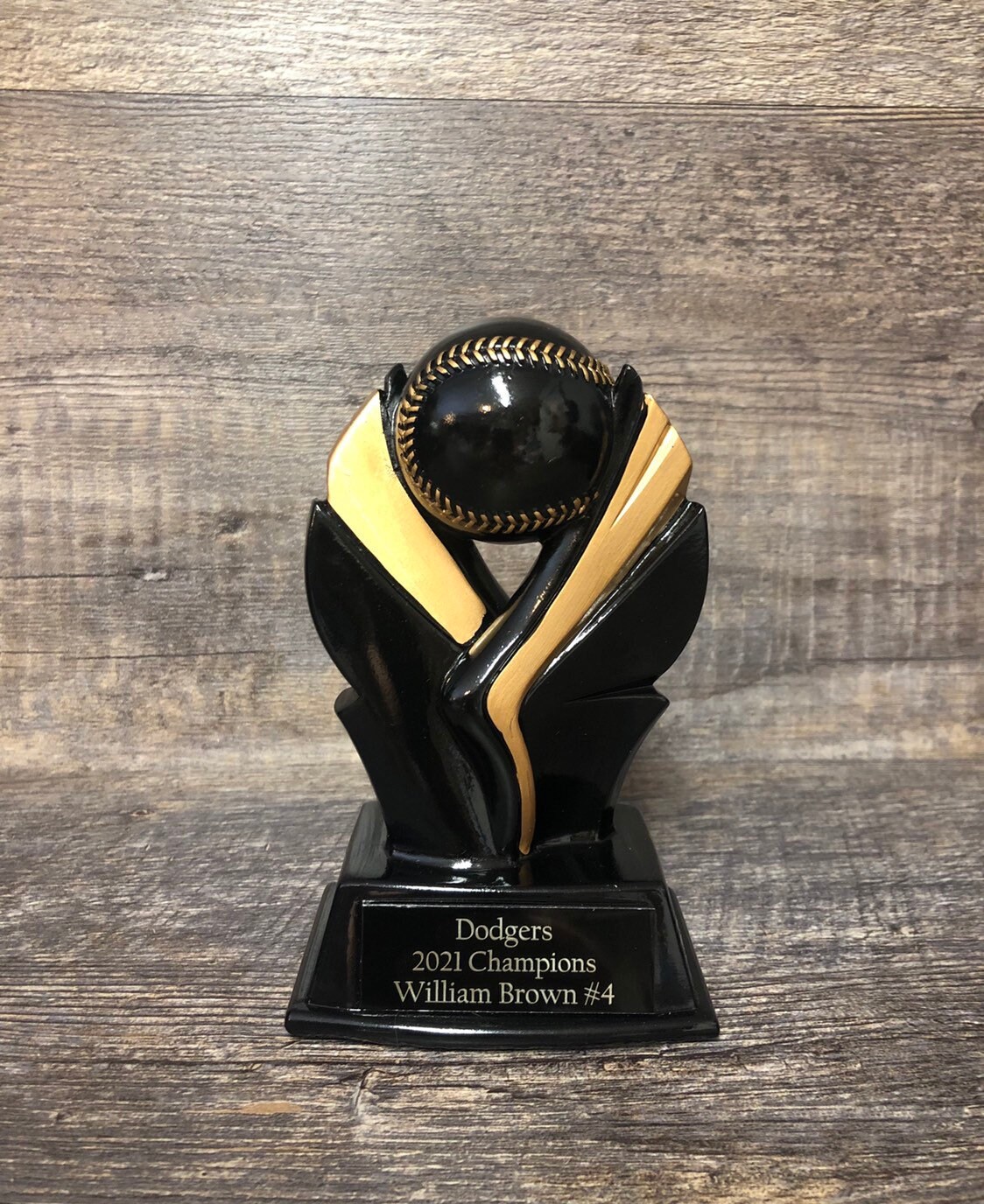 Baseball Trophy Fantasy Baseball Trophy Award Black & Gold Sport Award ...