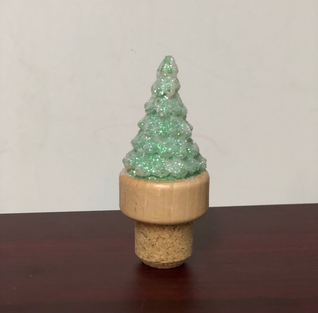 Christmas Tree Wine Stopper Glittered Elegant Holiday Gift Novelty ...