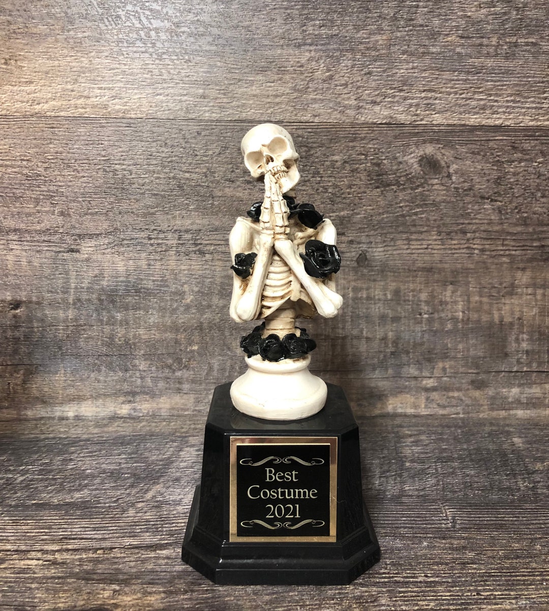 Halloween Trophy Skull Skeleton Bust Best Costume Winner - Etsy