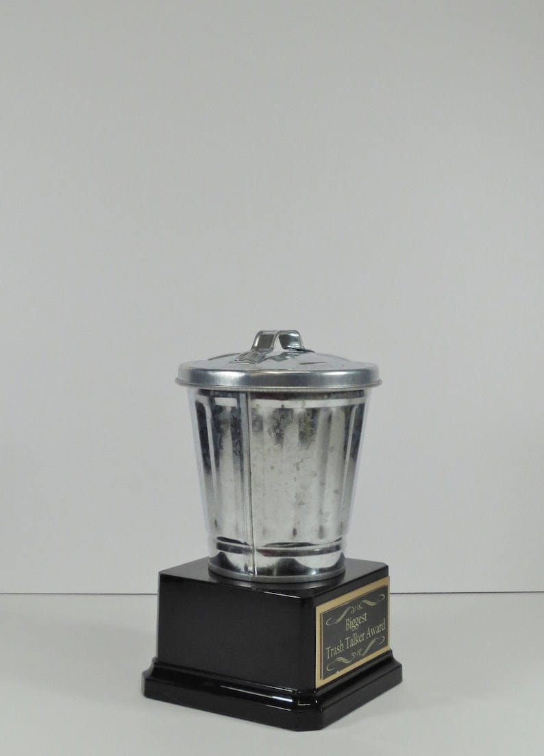 Trash Talker Trophy Award Galvanized Garbage Can Take Out the Trash ...