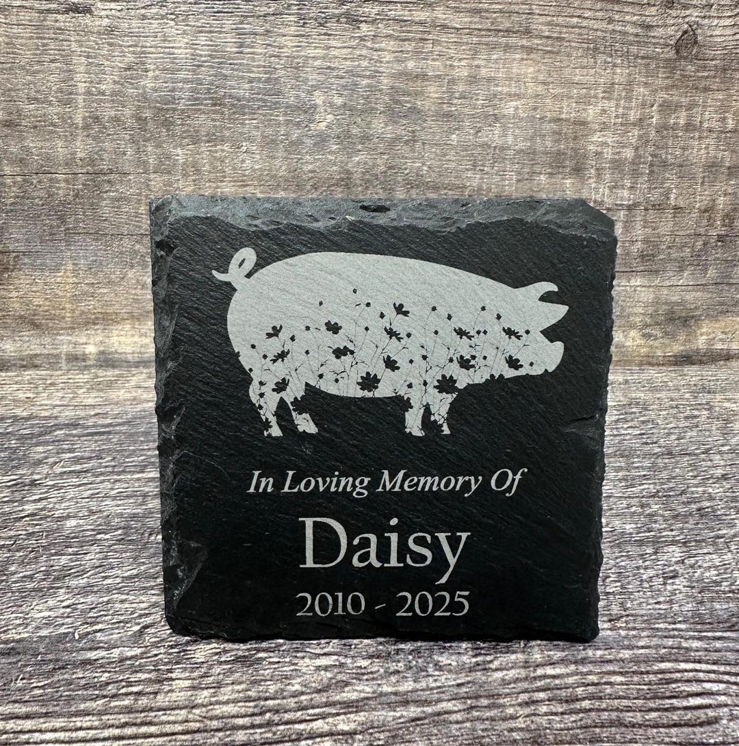 Pig Memorial Stone Pet Memory Stone Pet Loss Gift Grave Marker ...