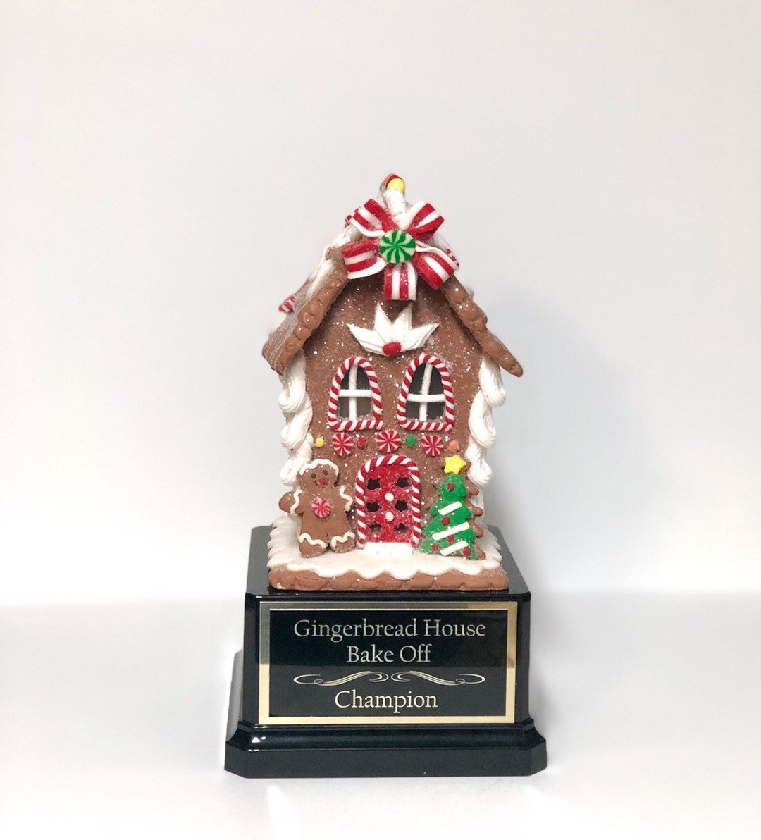 Gingerbread House Cookie Bake off Trophy 8" Med Size Ugly Sweater ...