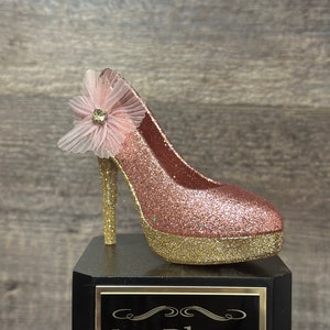 Girls Fantasy Football Perpetual Trophy W/ Pink & Gold Glittered High ...