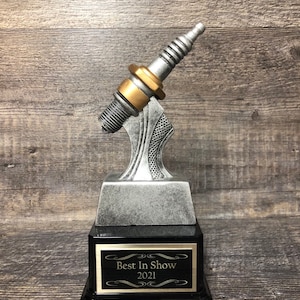 Car Show Trophy Racing Trophy 8" Spark Plug Hot Rod Trophy Silver Spark ...