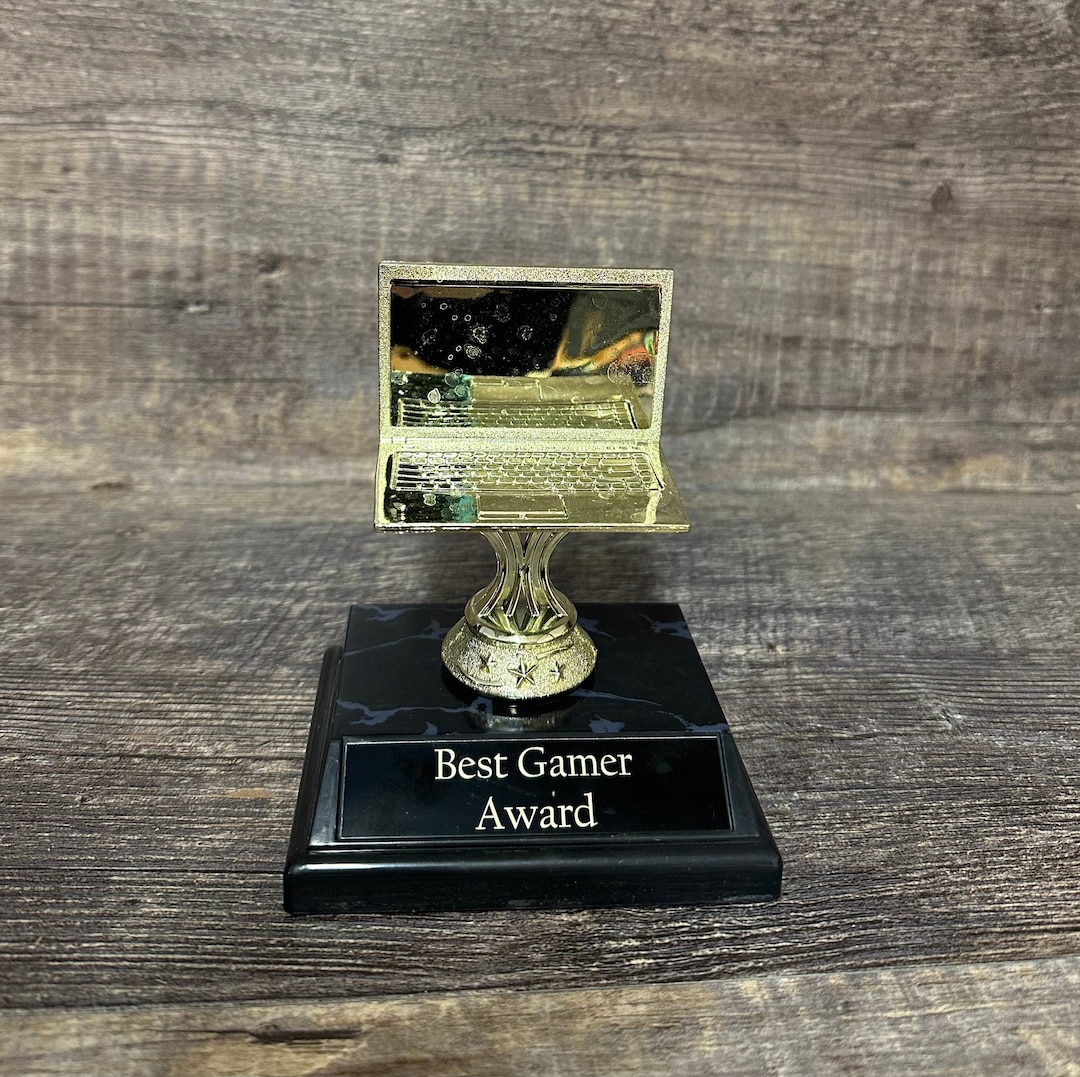 Funny Trophy Best Gamer or IT Tech Award Laptop Computer Trophy Gag ...
