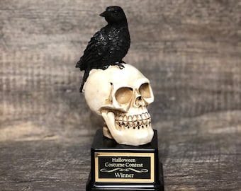 Halloween Trophy Skull Skeleton Bust Best Costume Winner - Etsy