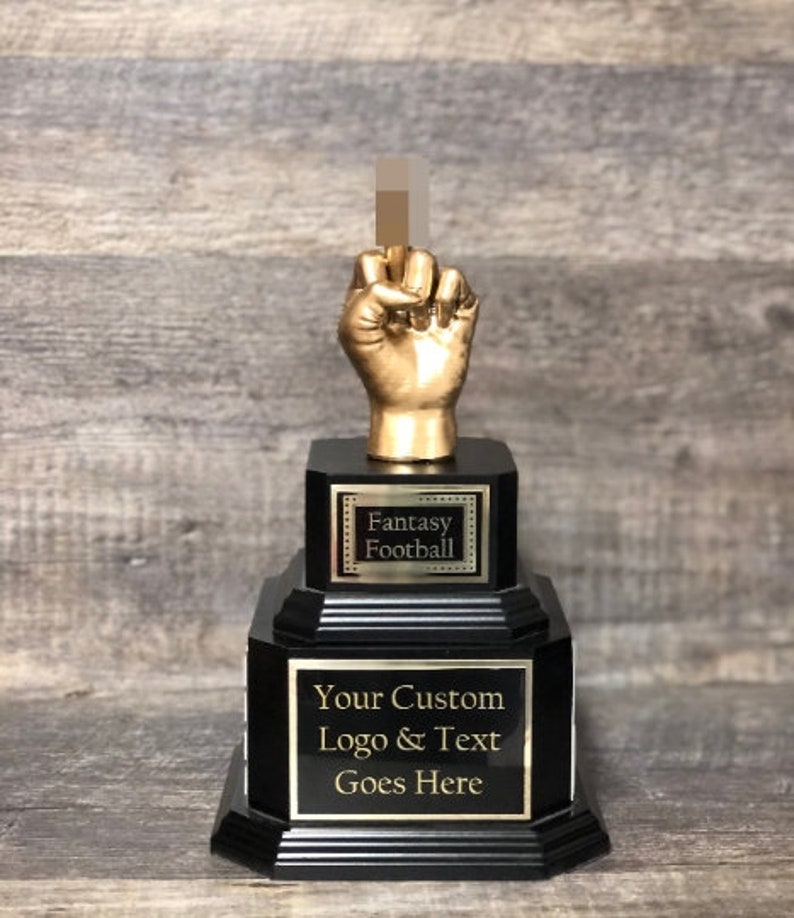 Fantasy Football Trophy Middle Finger FFL Perpetual Worst - Etsy