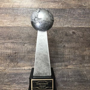 World Globe Trophy Global Achievement Trophy Personalized You Mean the ...