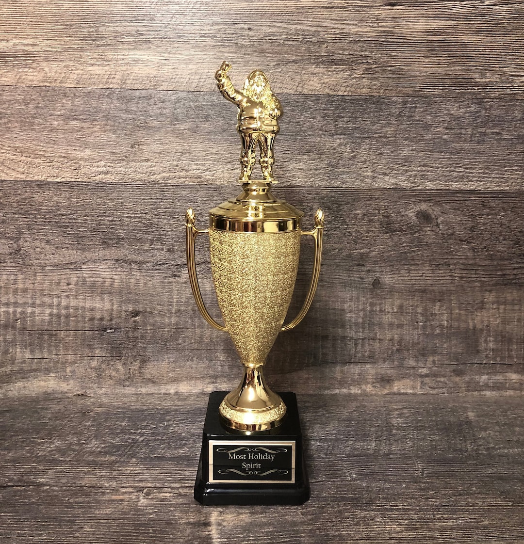 Most Holiday Spirit Christmas Trophy Ugly Sweater Trophy Santa Trophy ...