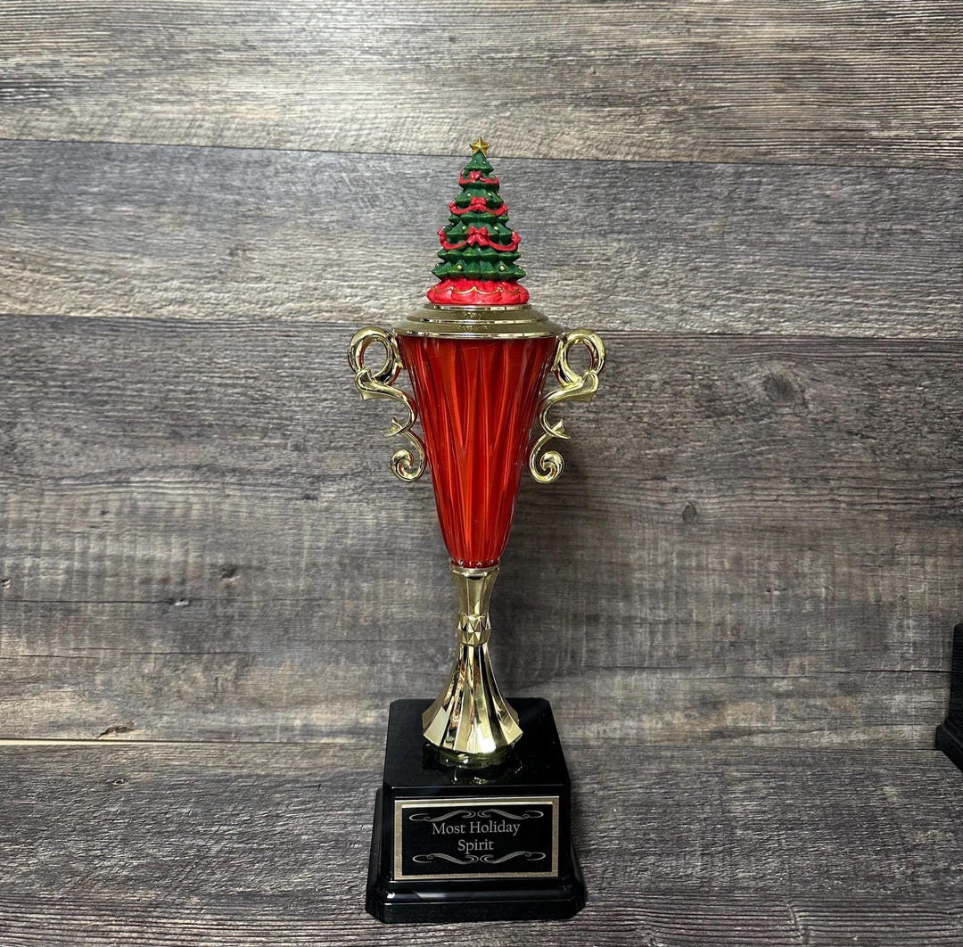Best Decorated Tree or House Most Holiday Spirit Christmas Trophy Ugly ...