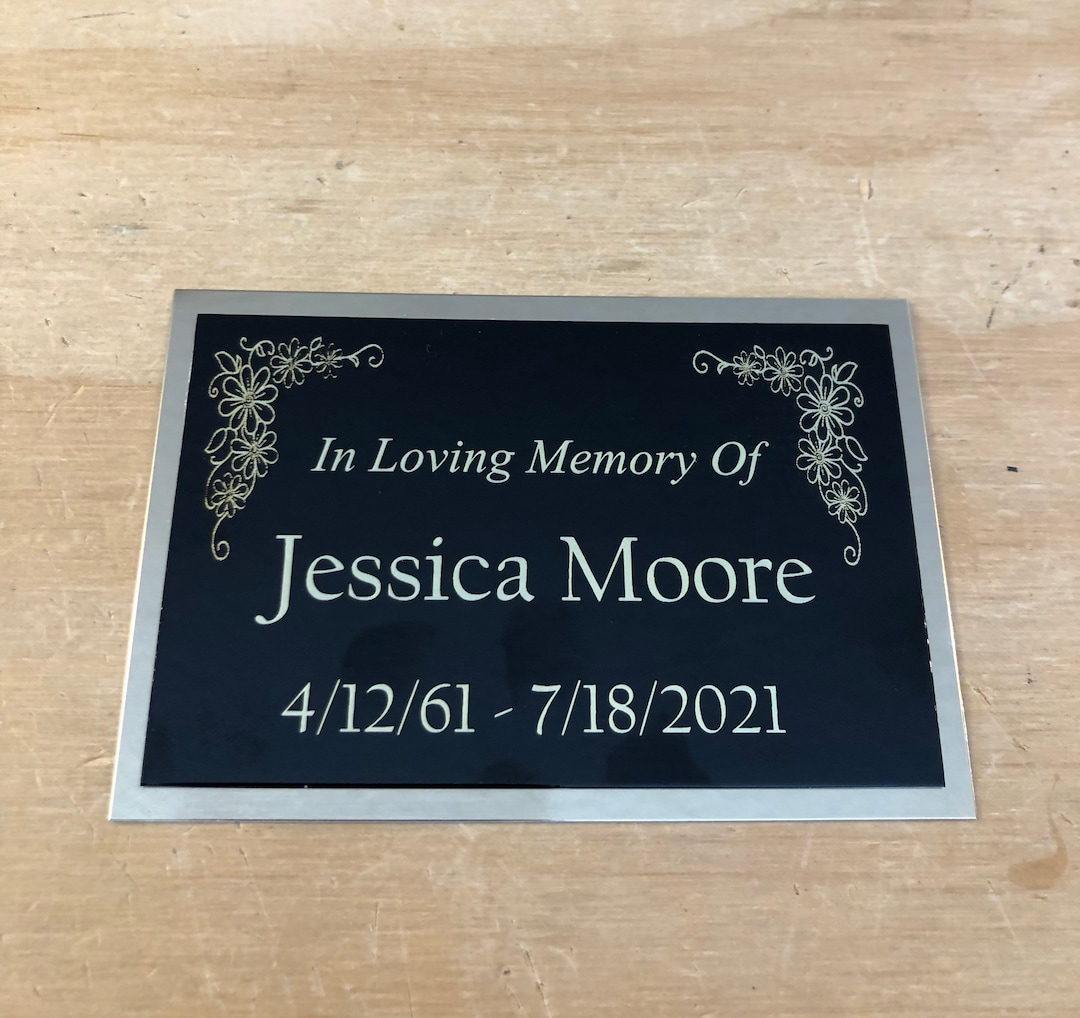 Memorial Urn Plaque Custom Engraved Urn Plaque in Loving Memory of Name ...