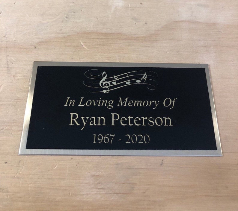Memorial Urn Plaque Custom Music Notes Name Plate for - Etsy