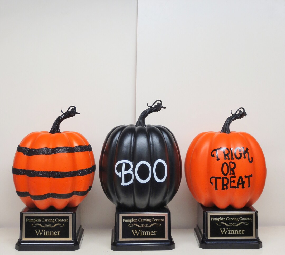 Halloween Trophy Halloween Trophies THREE Trophy Pumpkin Carving ...
