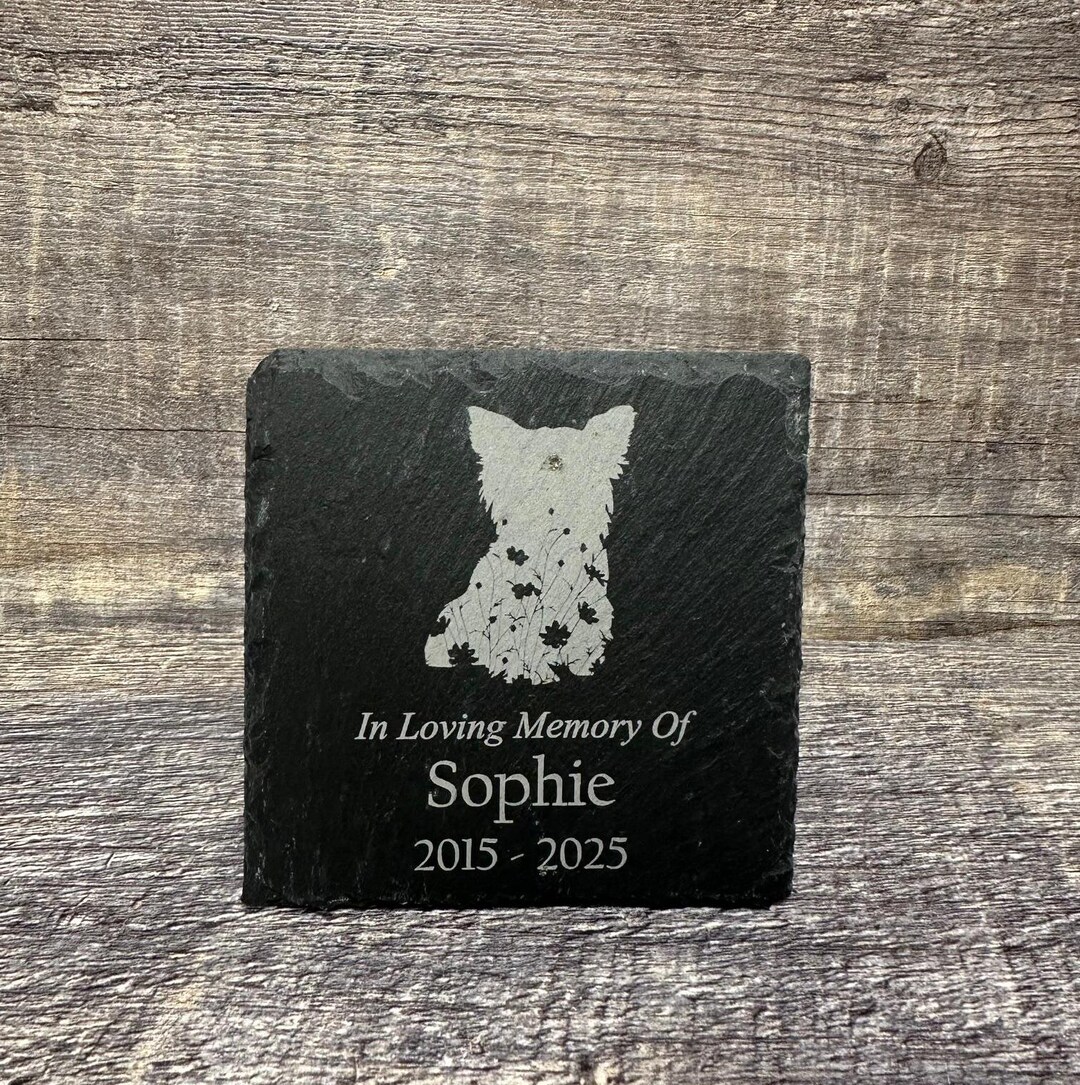 Yorkie Memorial Stone Pet Memory Dog Pet Loss Gift Grave Marker ...