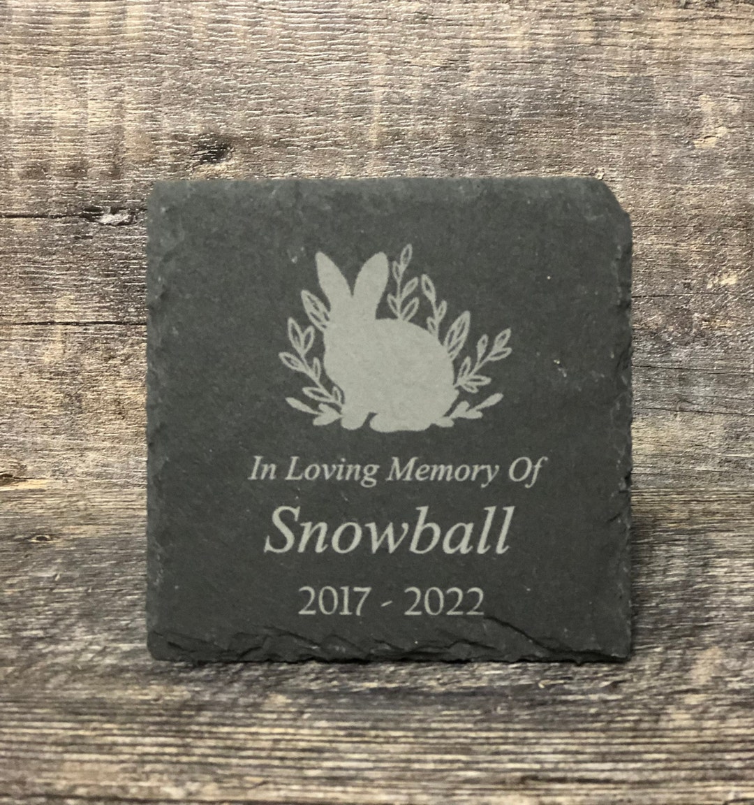 Rabbit Memorial Stone Pet Bunny Memory Stone Pet Loss Gift Grave Marker ...