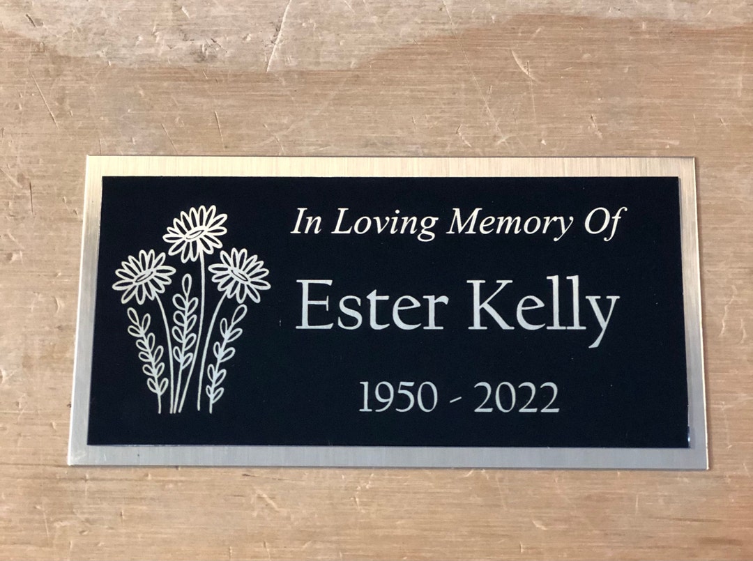 Custom Engraved Name Plate Cremation Urn WILD FLOWERS Memorial Urn Tag ...