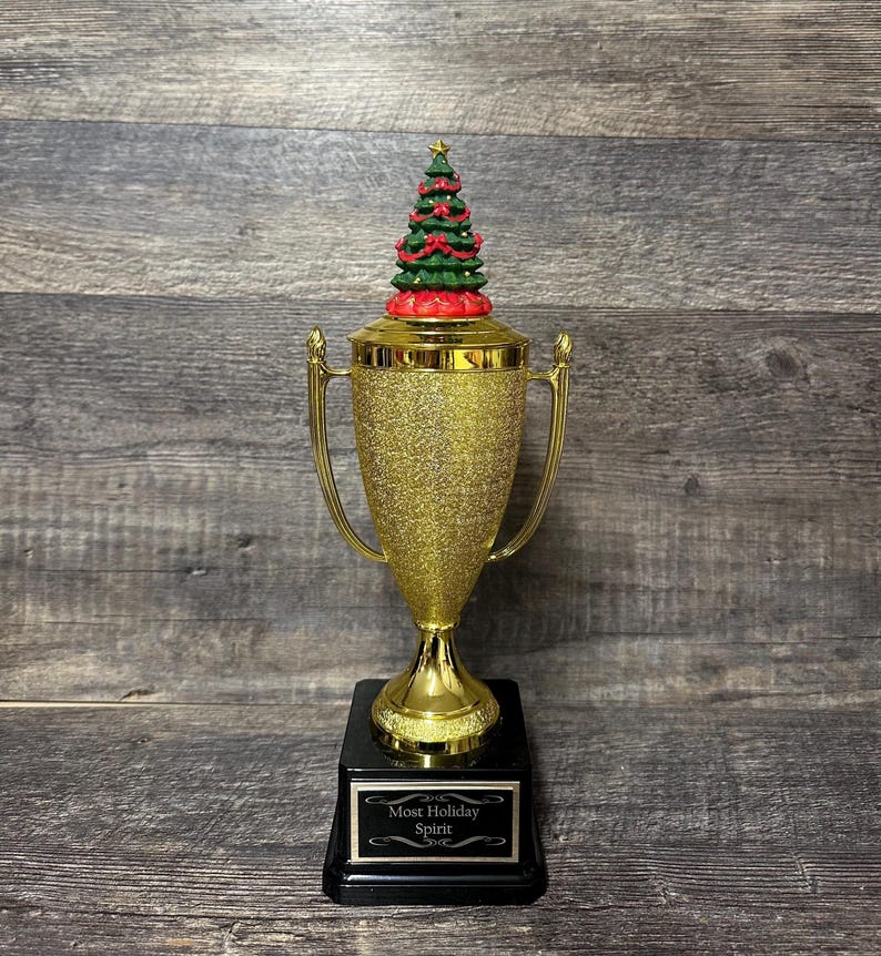 Best Decorated Tree or House Most Holiday Spirit Christmas Trophy Ugly ...